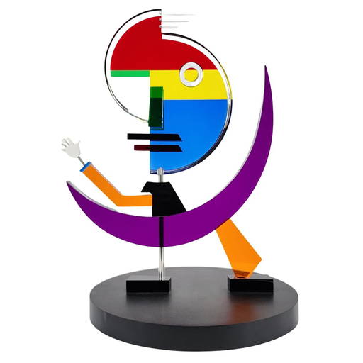 M Bandci Lucite Multi Color Articulated Abstract Sculpture
