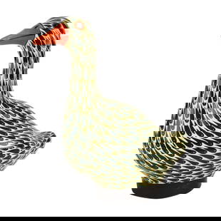 Vintage Mexican Ceramic Goose Sculpture M. Palacios