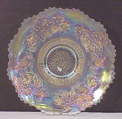 Carnival Glass Fenton Orange Tree Plate White