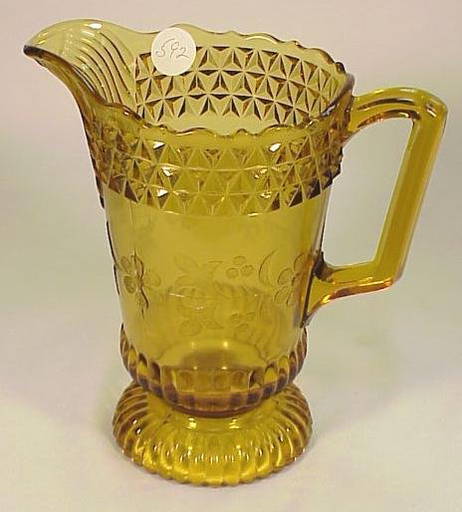 Wildflower Us Glass Co. Pattern Glass Pitcher