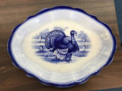 Copeland Flow Blue Turkey Platter