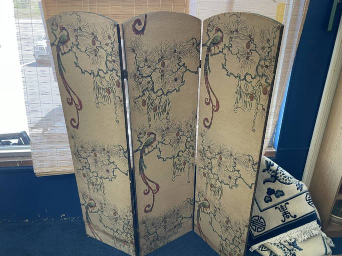 Vintage Asian 3 Panel Dressing Screen