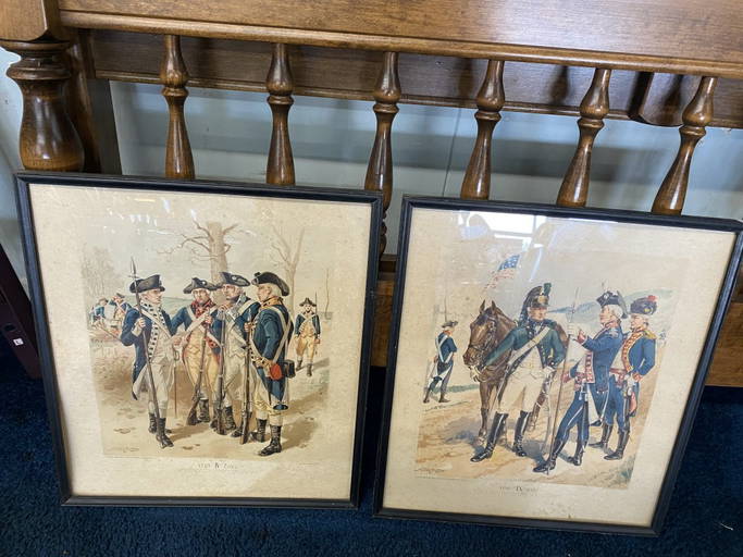 Two Signed George Washington Military Lithographs
