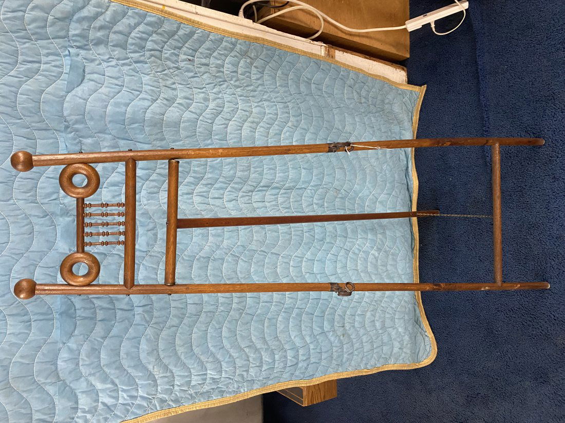 Antique Oak Stick And Ball Easel