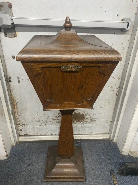 Antique Oak Tithe/offering T Box