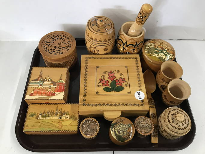 Grouping Of Hand Painted Russian Boxes & Jars (#0440) on Sep 18, 2022 ...