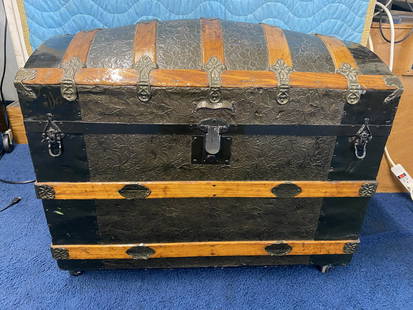 Antique Camel Back Trunk