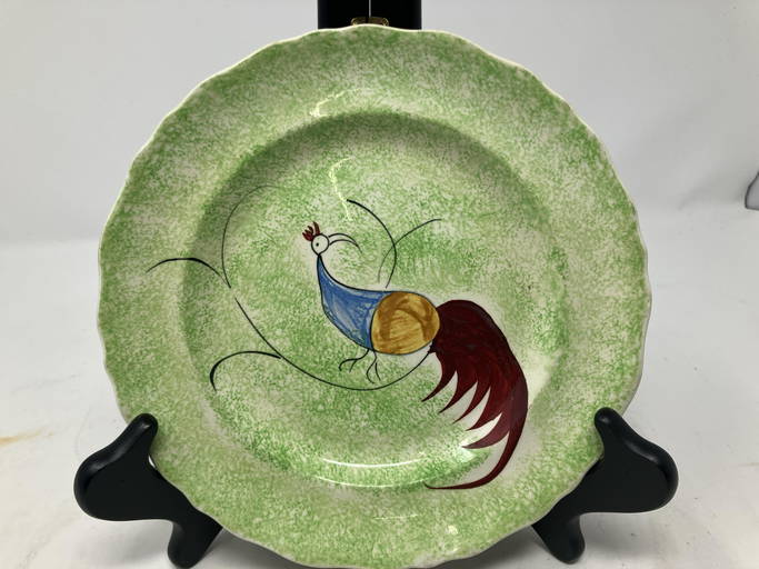 19thc Spatterware Peafowl Plate