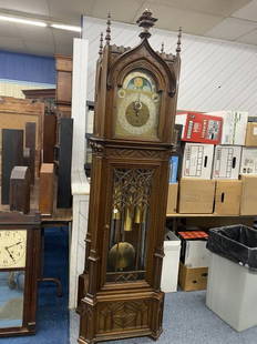 Antique Colonial Black Forest Grandfather's Tube Clock