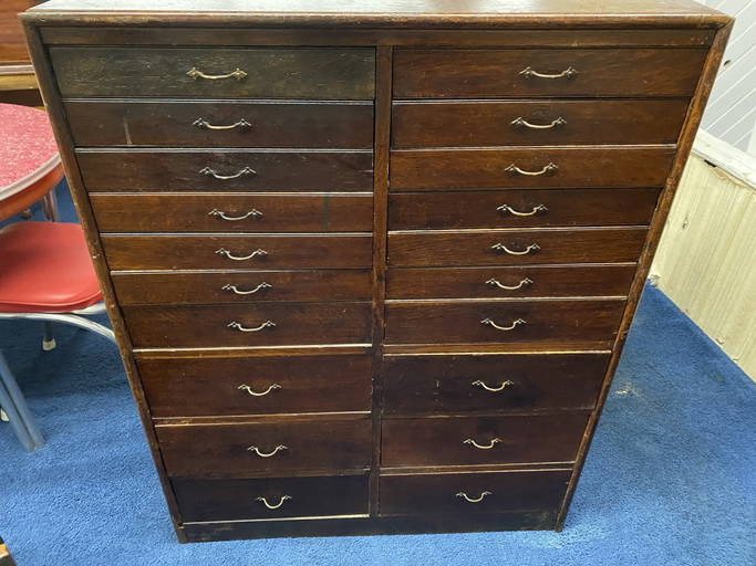 Antique Oak Multi Drawer Cabinet