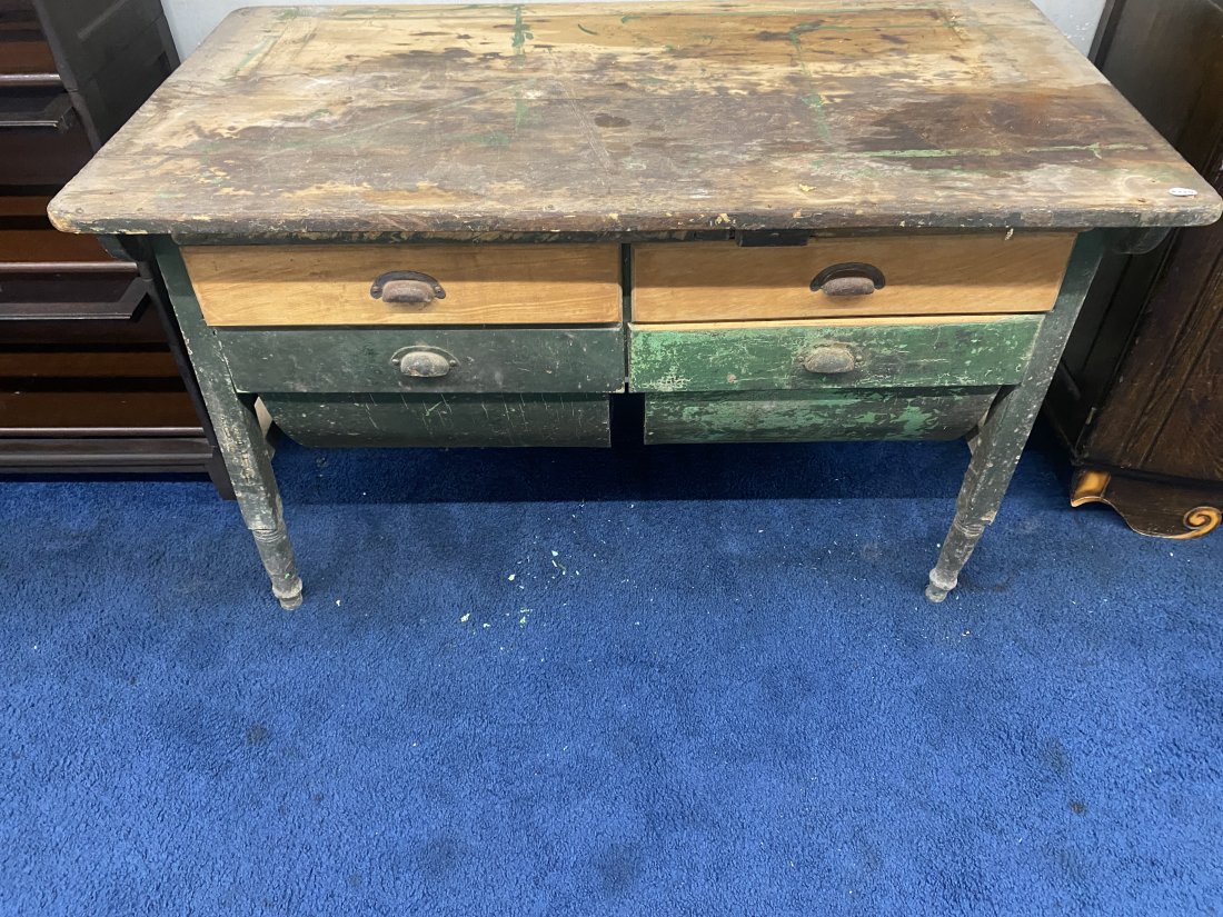 Antique Bakers Cabinet with Green Paint - Mar 12, 2023 | Costea's ...