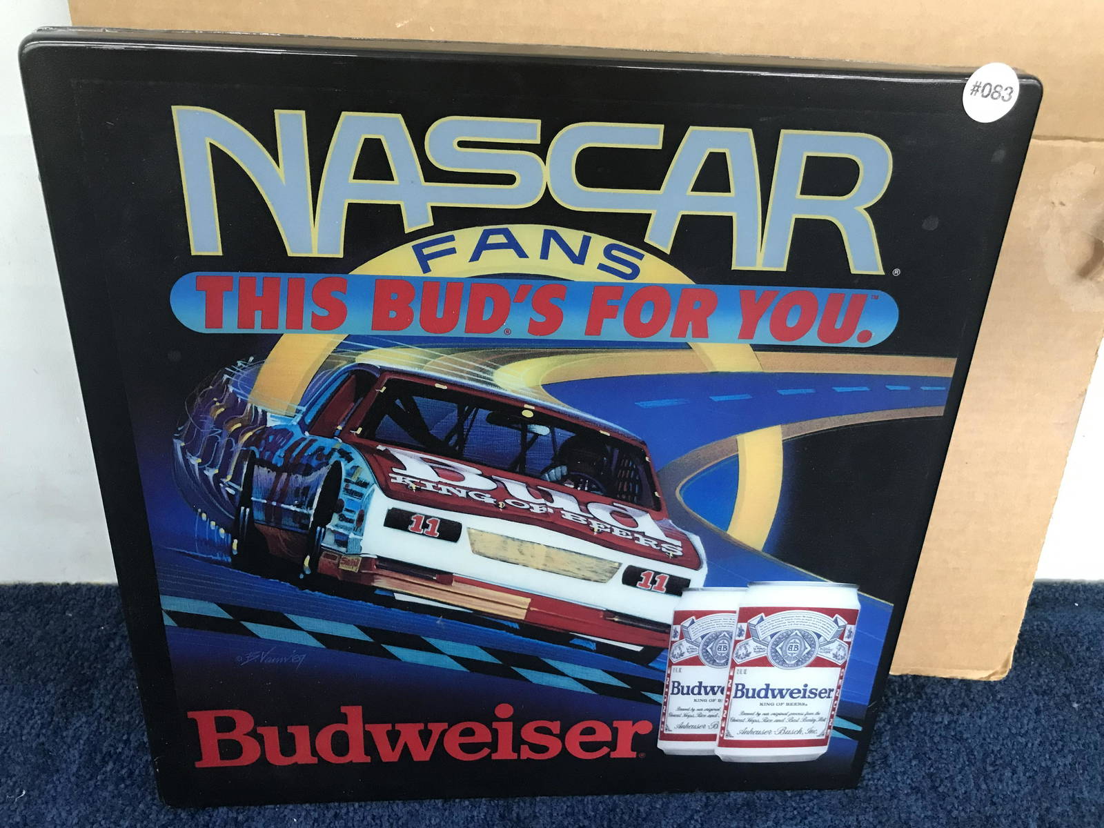 Budweiser Nascar Lighted Sign Auction