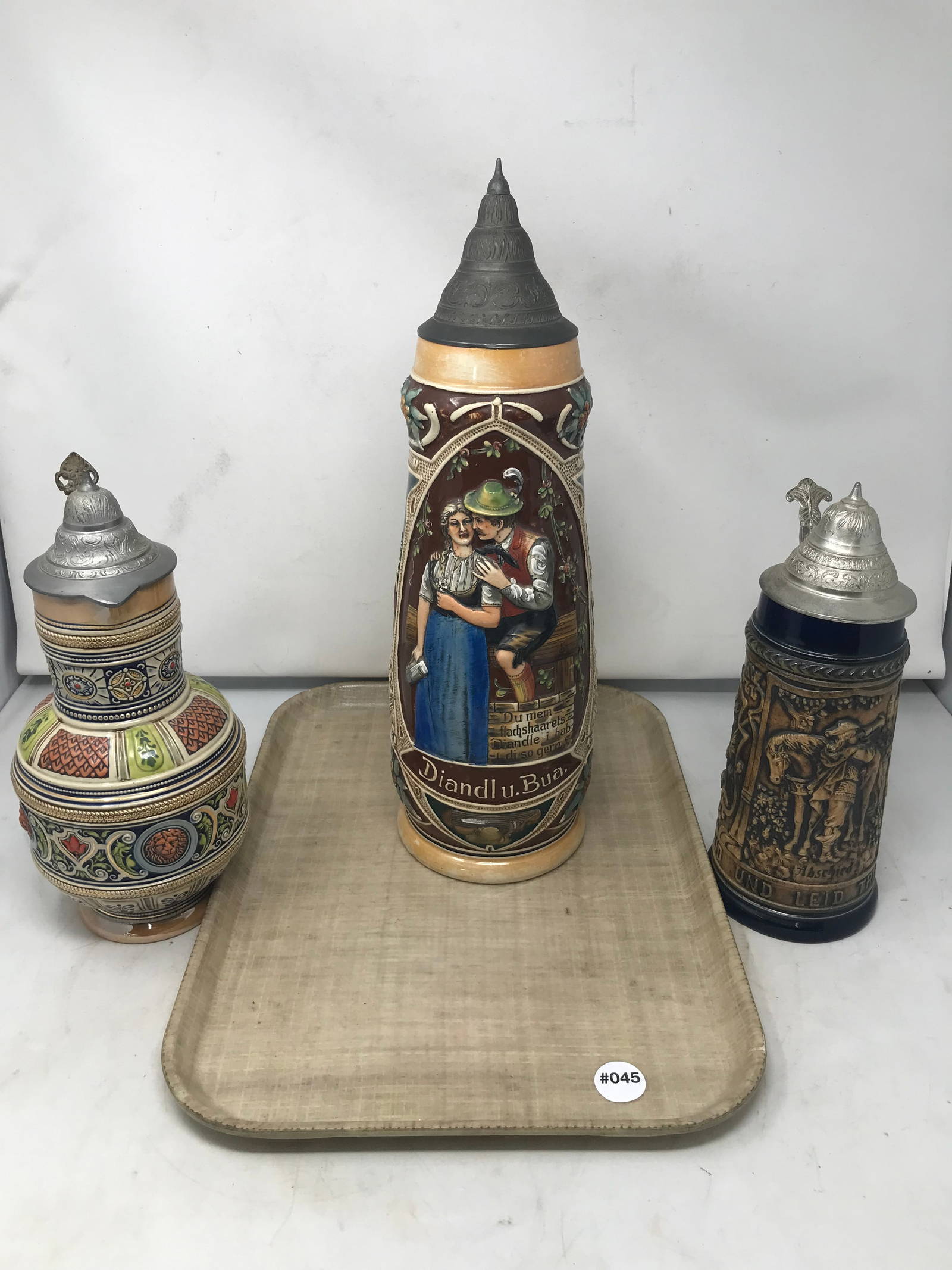 Three German Beer Steins Auction