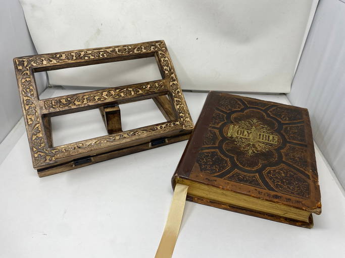 Holy Bible & Table Top Book Rack