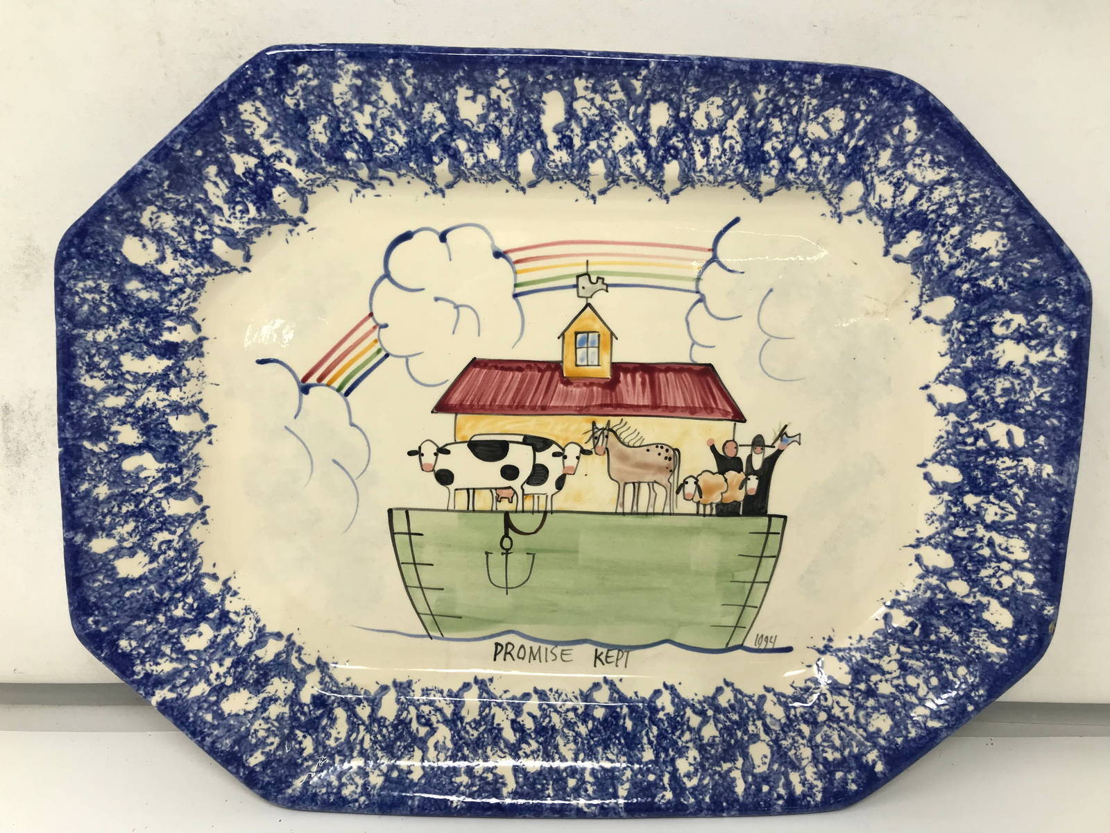 Artist Signed Spatterware Platter Auction