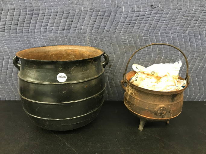 2 Cast Iron Gypsy Pots