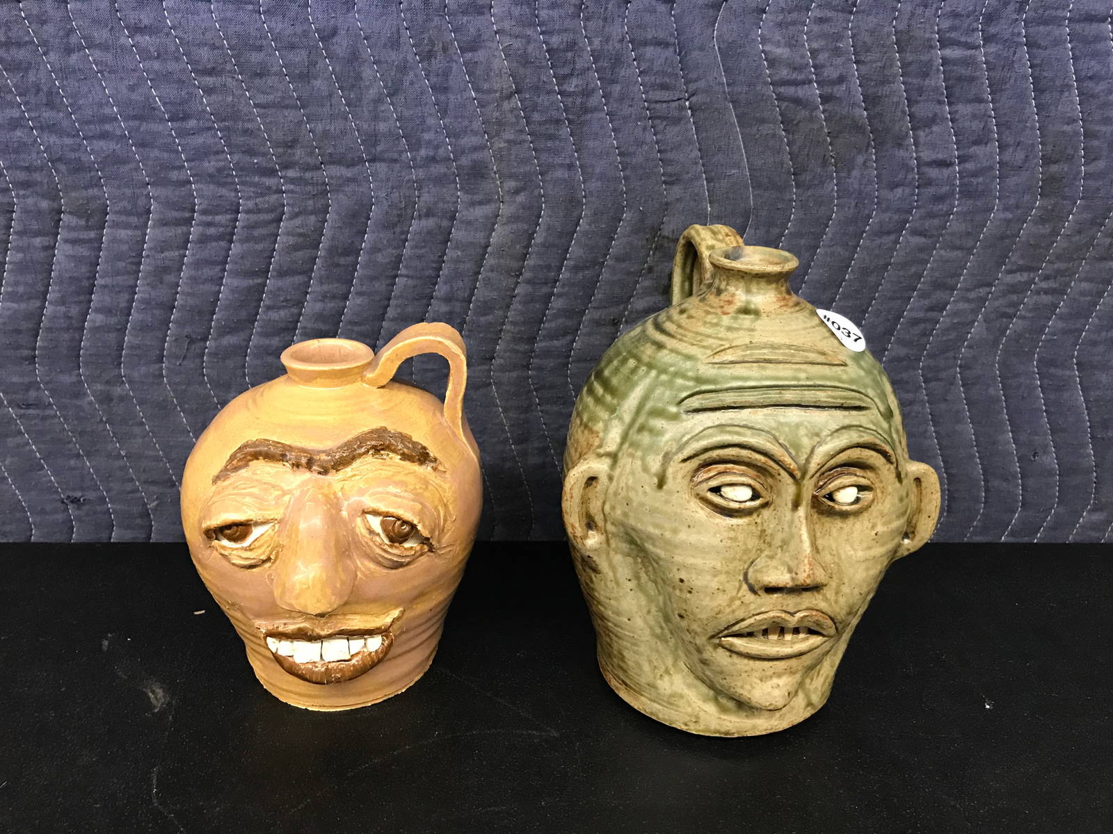 2 Artist Signed Face Jugs Auction
