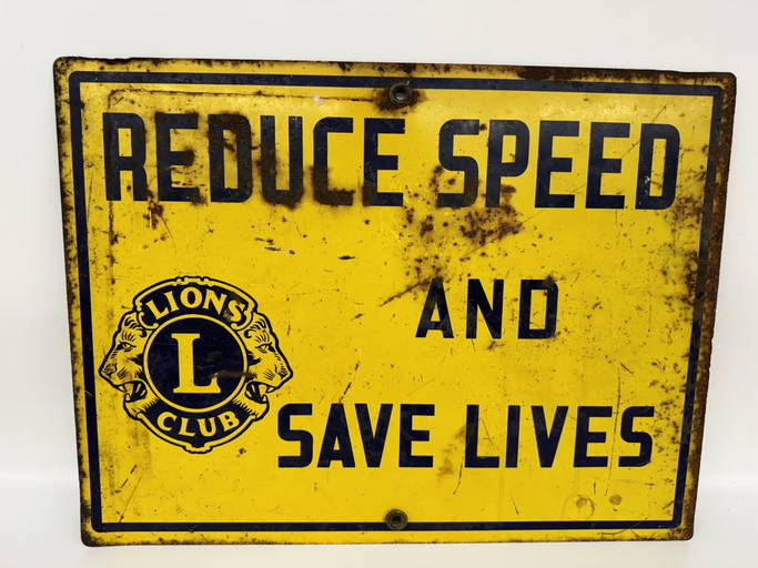 Vintage Metal Lions Club Sign