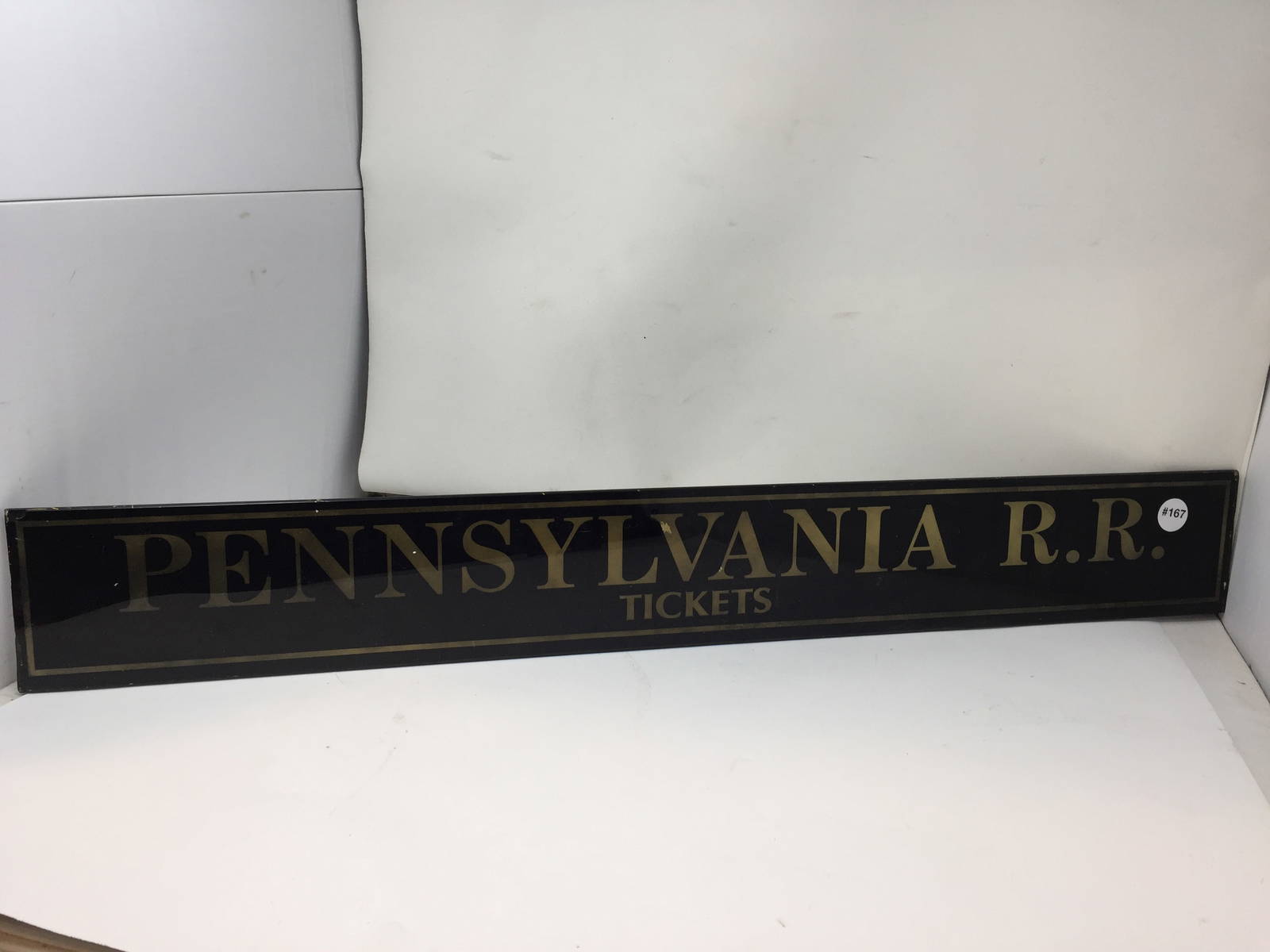 Prr Glass Ticket Sign Auction