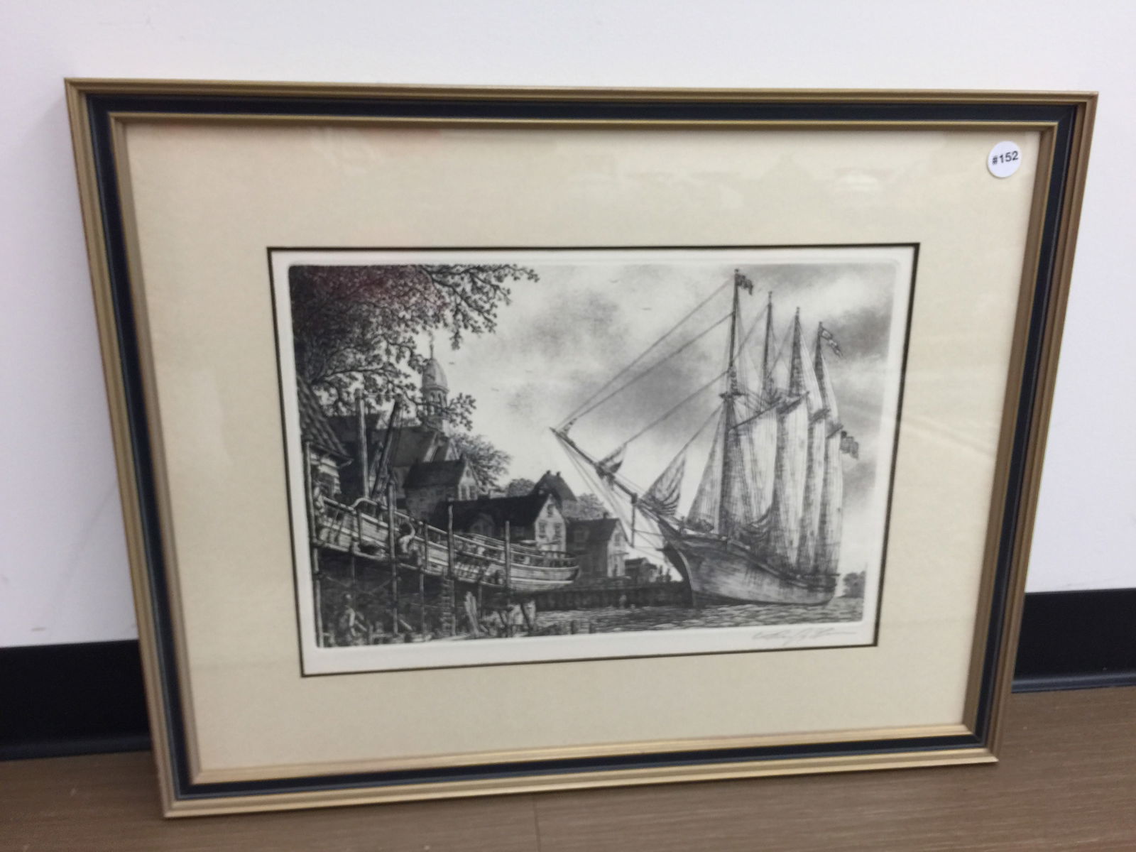 Alan Jay Gaines Etching The Schooner " William L. White"