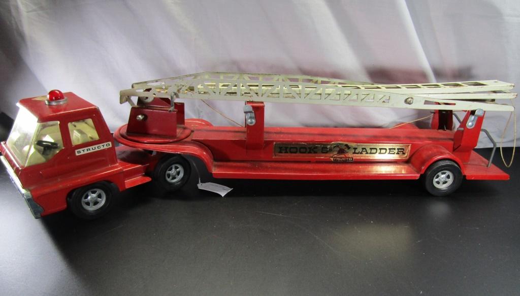 Structo Tin Toy Firetruck Vintage