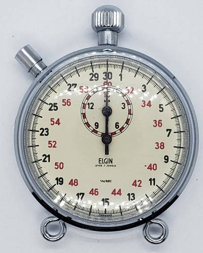 Vintage Elgin Stop Watch Lever 7 Jewels 1/10 S