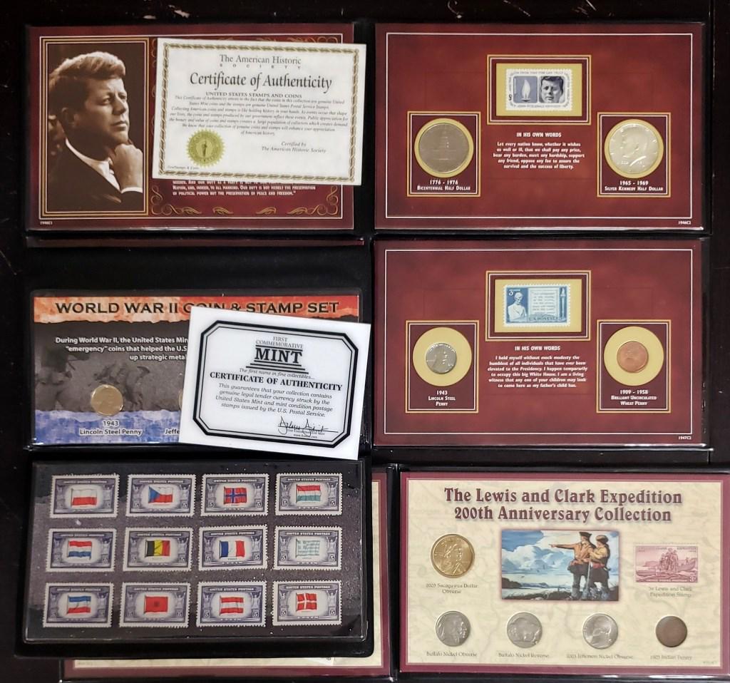 4 Coin & Stamp Sets: World War Ii