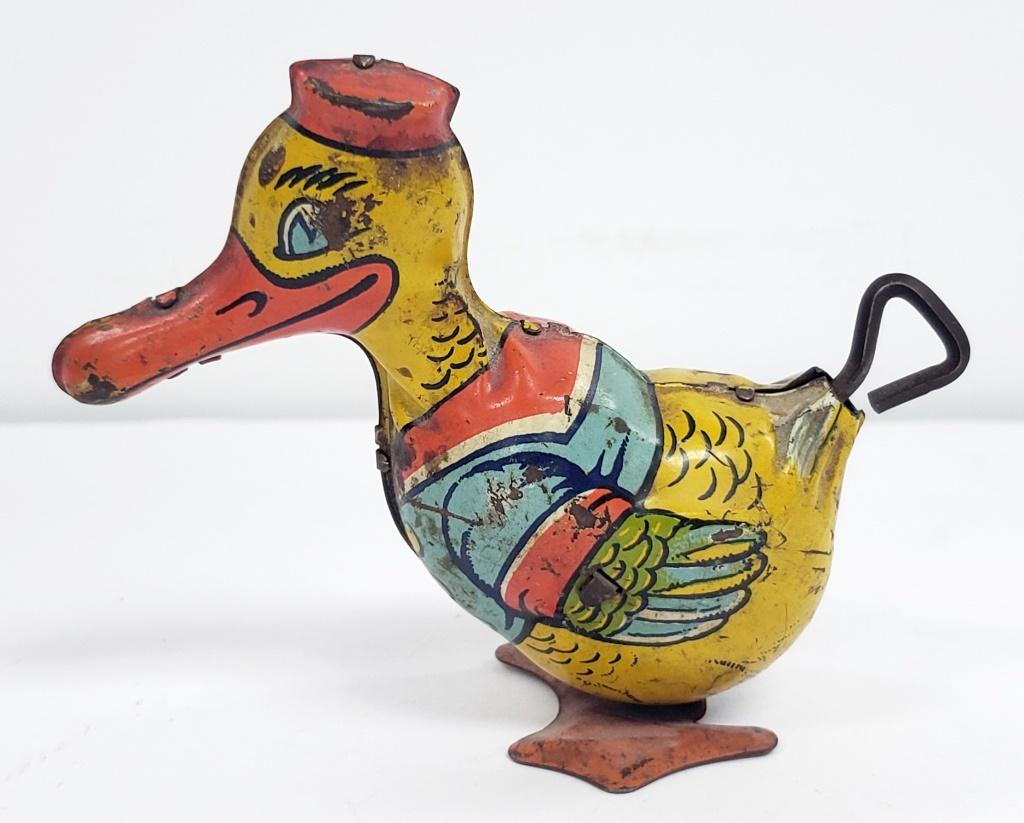 J. Chein & Co Tin Litho Wind Up Toy Duck