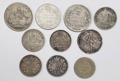 (10) Early Date Small Silver Coins