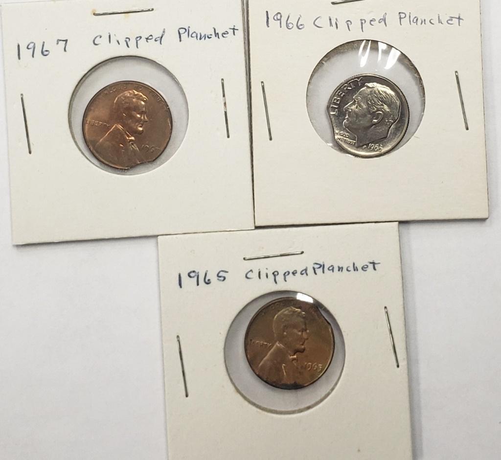 3-CLIPPED PLANCHET ERROR U.S. COINS - May 13, 2021 | Vintage Auctions ...