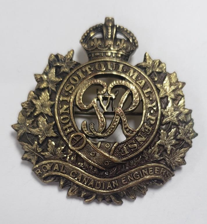 Wwi Wwii Royal Canadian Engineers Collar Badge