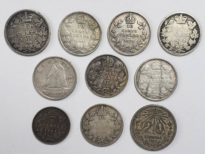 (10) Early Date Small Silver Coins