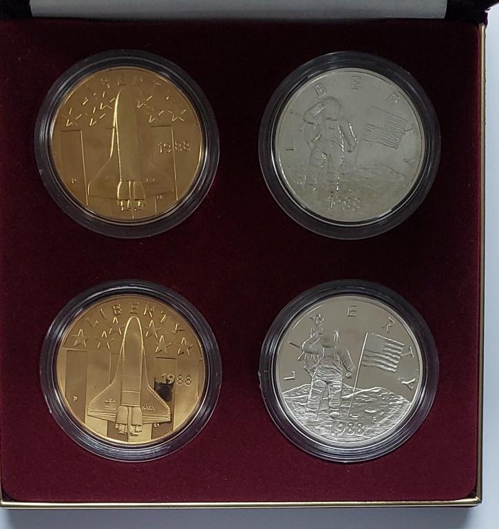 1988 America In Space 4 Coin Set