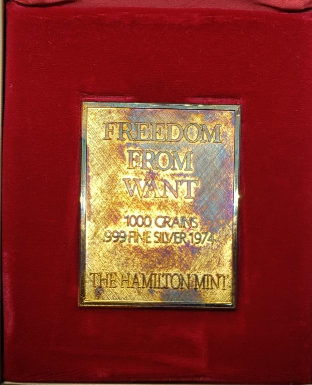 Hamilton Mint "freedom From Want" 1000 Grains .999