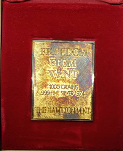 Hamilton Mint "freedom From Want" 1000 Grains .999