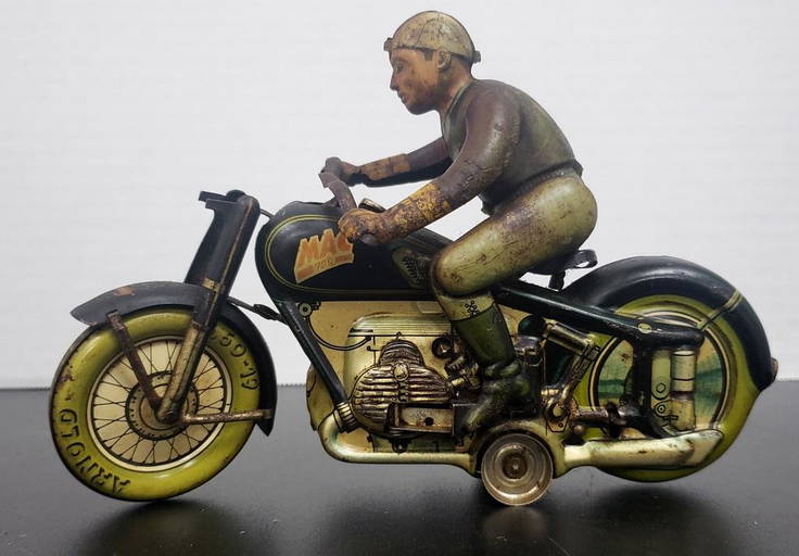 Vintage Arnold Mac 700 Tin Litho Motorcycle Rare