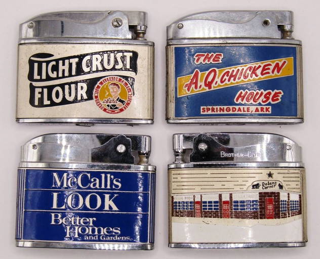 (4) Vintage Advertising Lighters