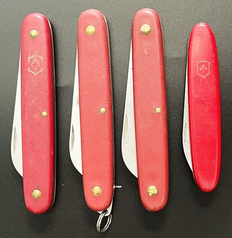 (4) Single Blade Swiss Army Knives