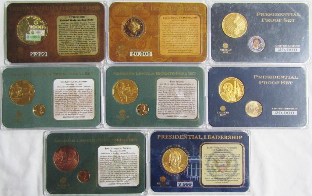(8) Commemorative Coin Sets!