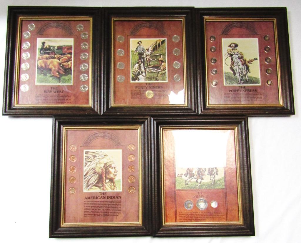 (5) Framed U.s. Coin Sets: The Forty Niners,