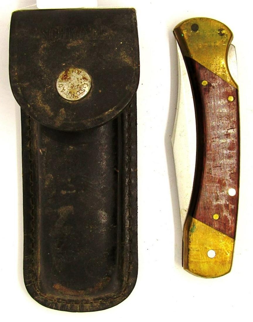 Vintage Schrade Usa Lb7 Lockback Knife With Sheath