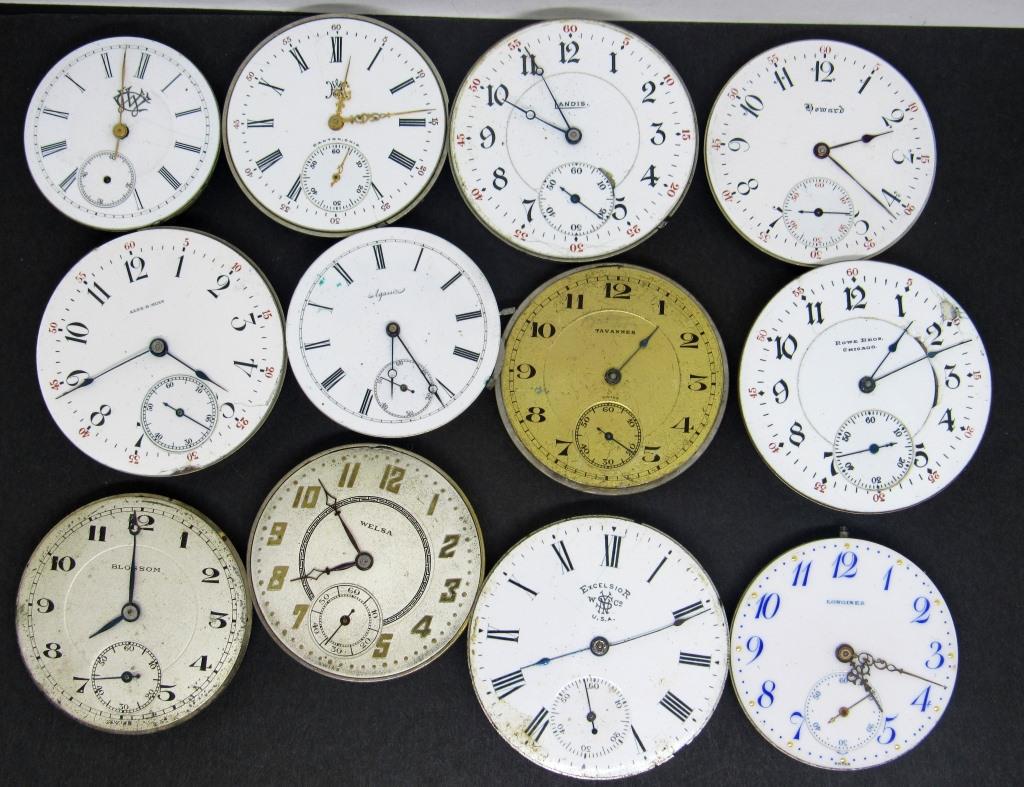 (12) Pocket Watch Movements Longines,