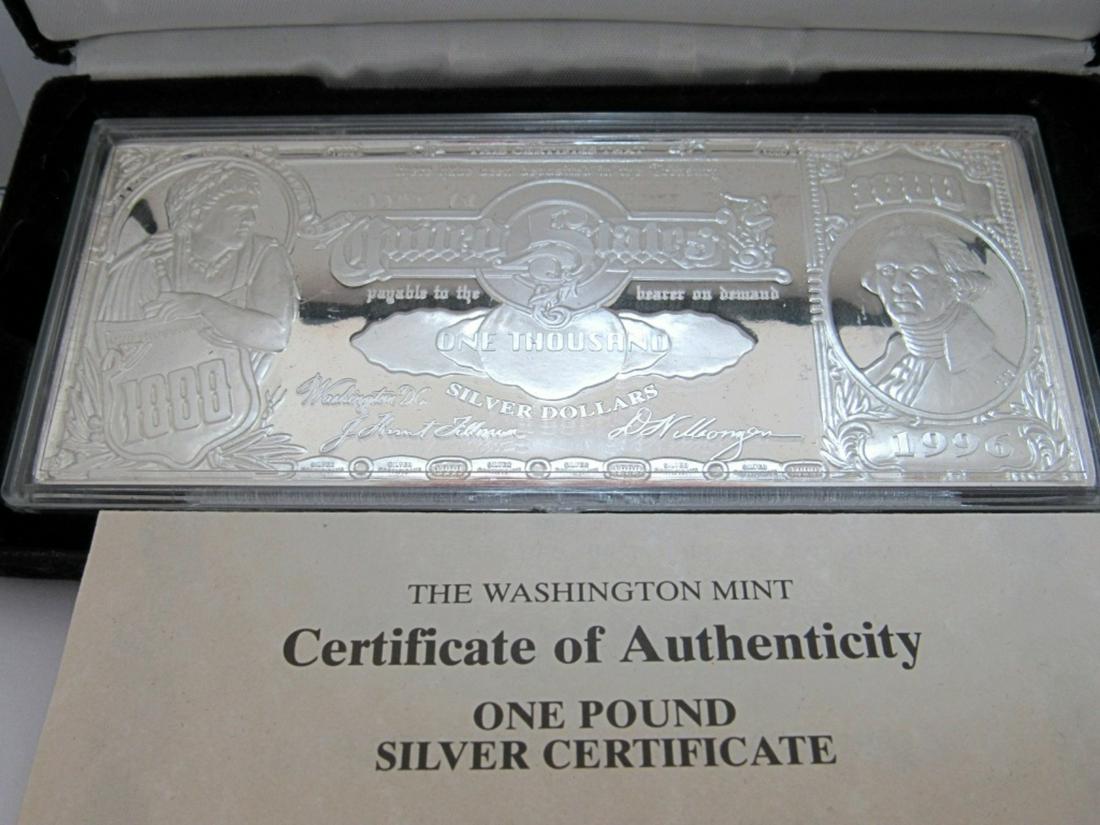 1996 "one Pound Silver Certificate"