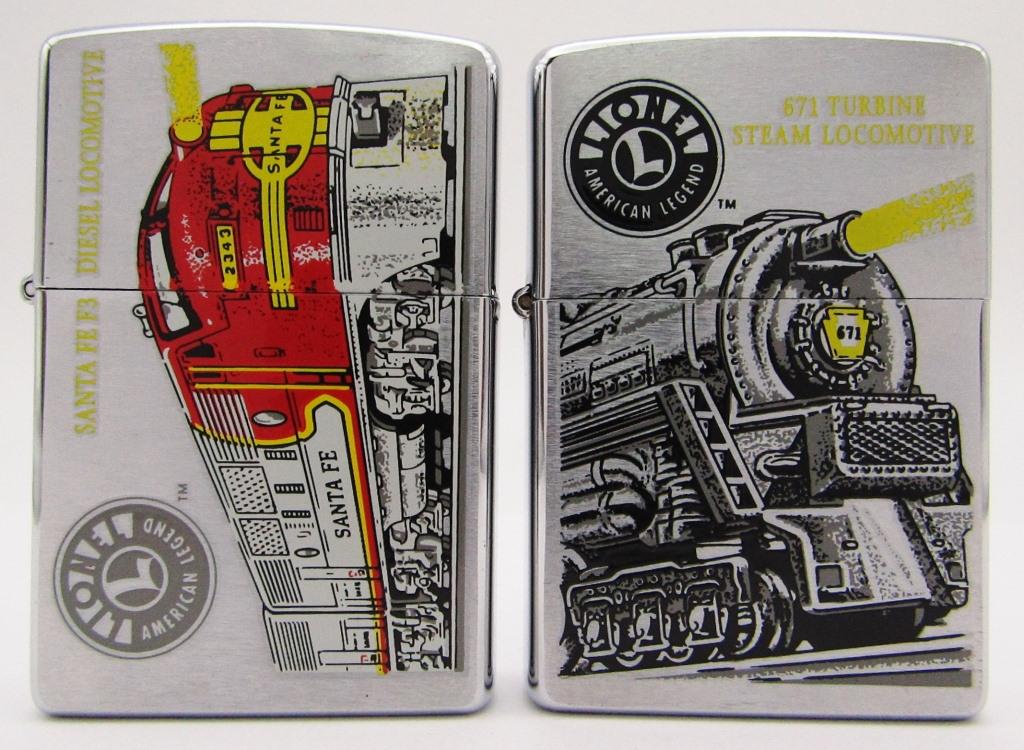 2 Unfired Lionel American Legend Zippo Lighters!