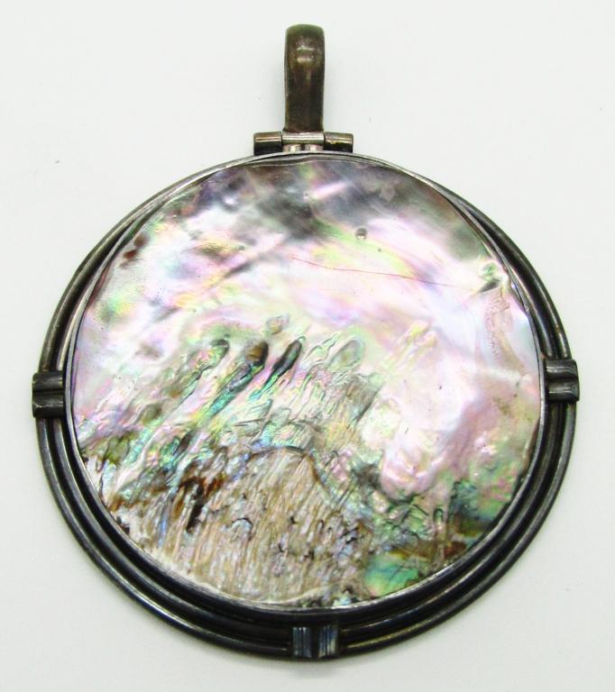 Large Shell / Abalone Sterling Pendant