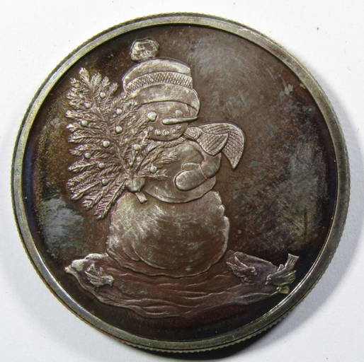 1993 Snowman 1oz .999 Silver Round