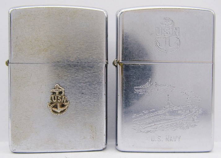 1973 & 1989 Usn Anchor Navy Zippo Lighters