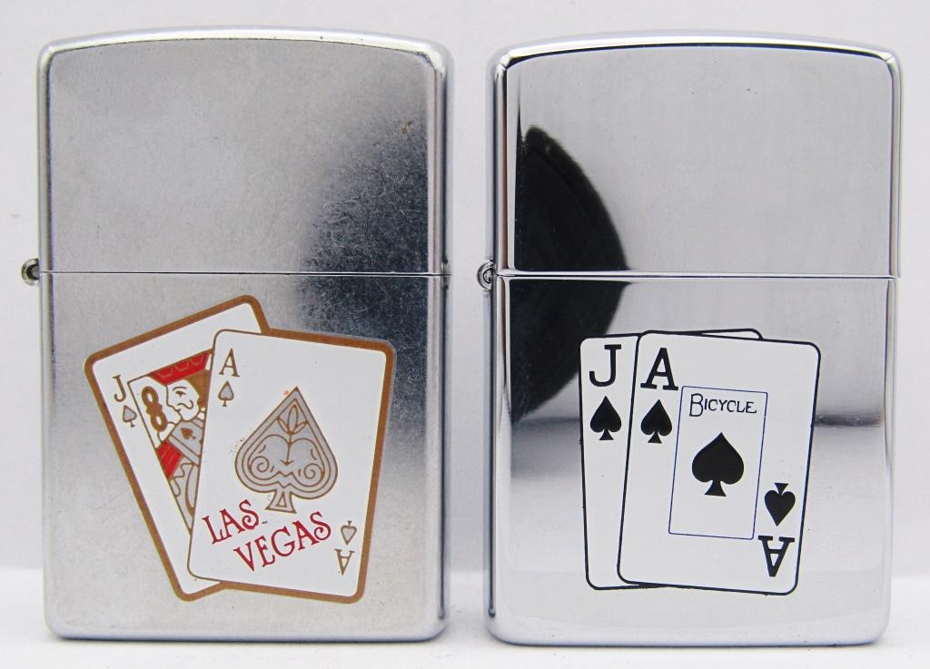 1996 & 2002 Ja Playing Cards Unfired Zippo Lighter Auction