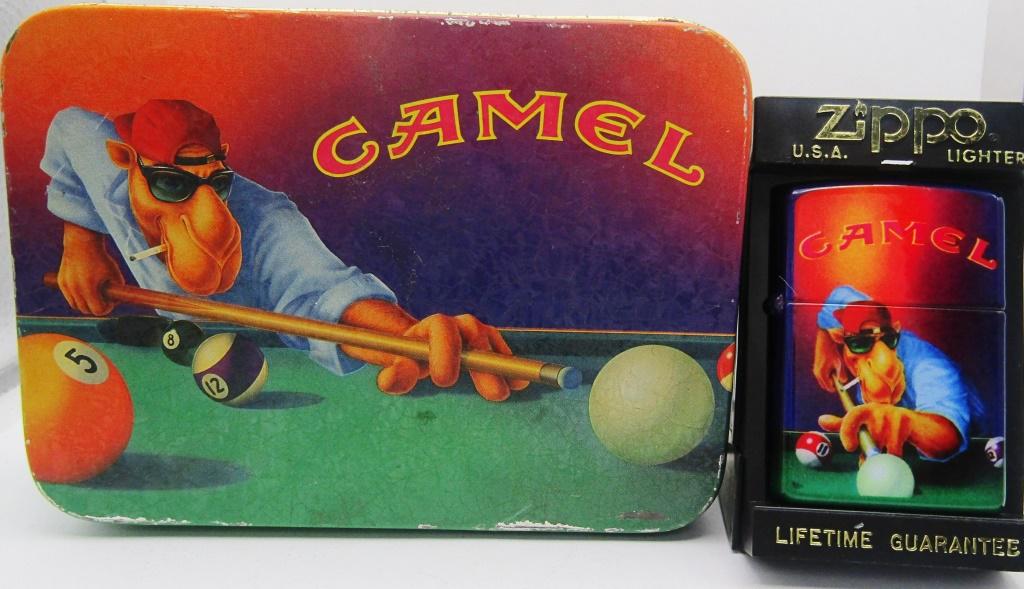 Zippo Camel Joe Pool Player In Original Tin! Auction