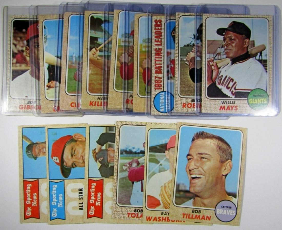 (9) 1968 Topps Baseball Star Cards Plus Auction